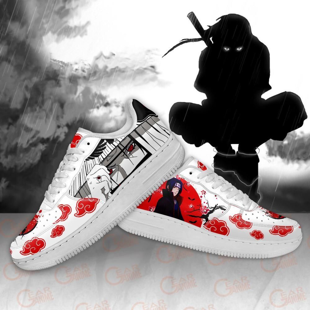 Akatsuki Itachi Air Force 1 Sneakers Custom Japan Style Naruto Anime ...
