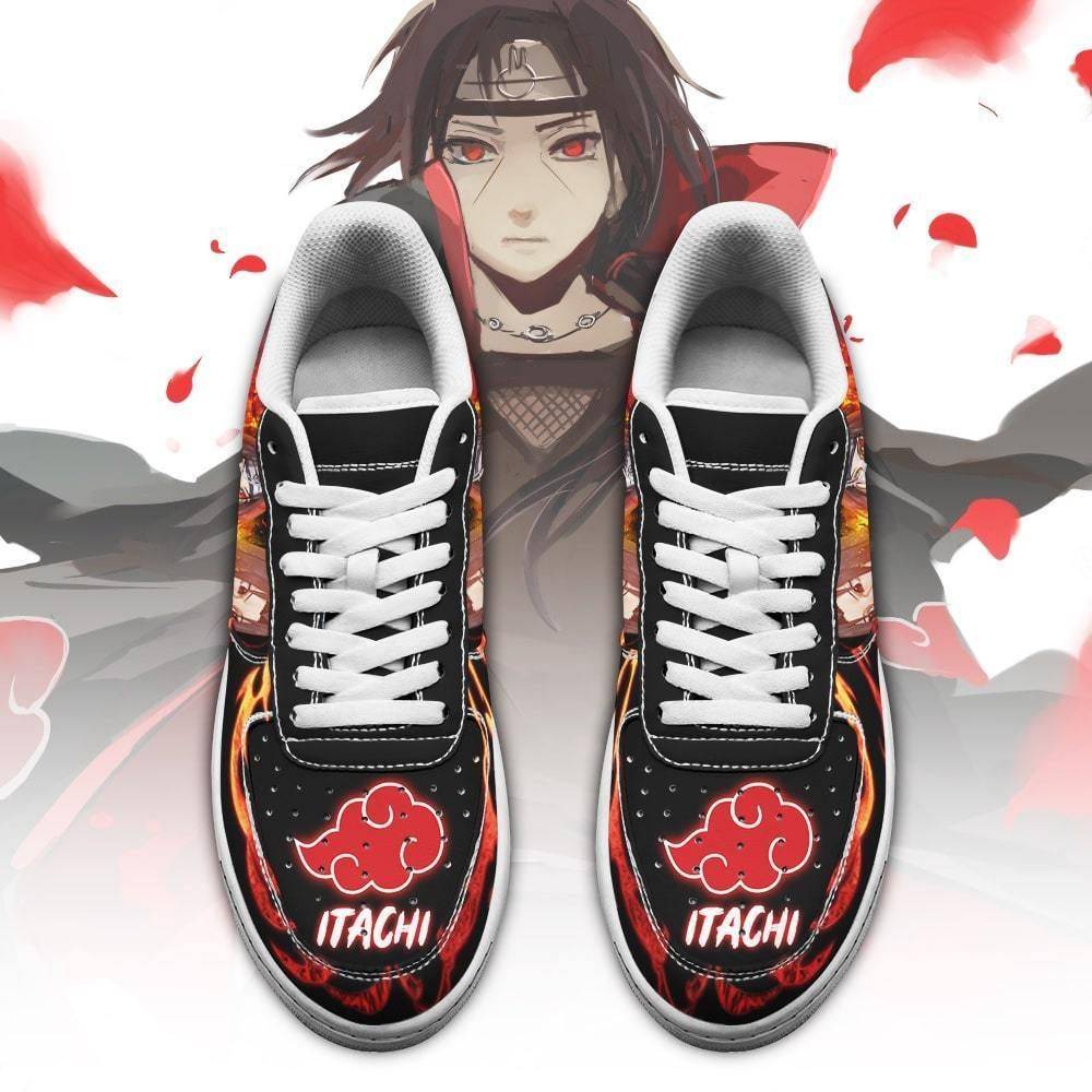 Akatsuki Itachi Air Force Sneakers Custom Naruto Anime Shoes Leather ...
