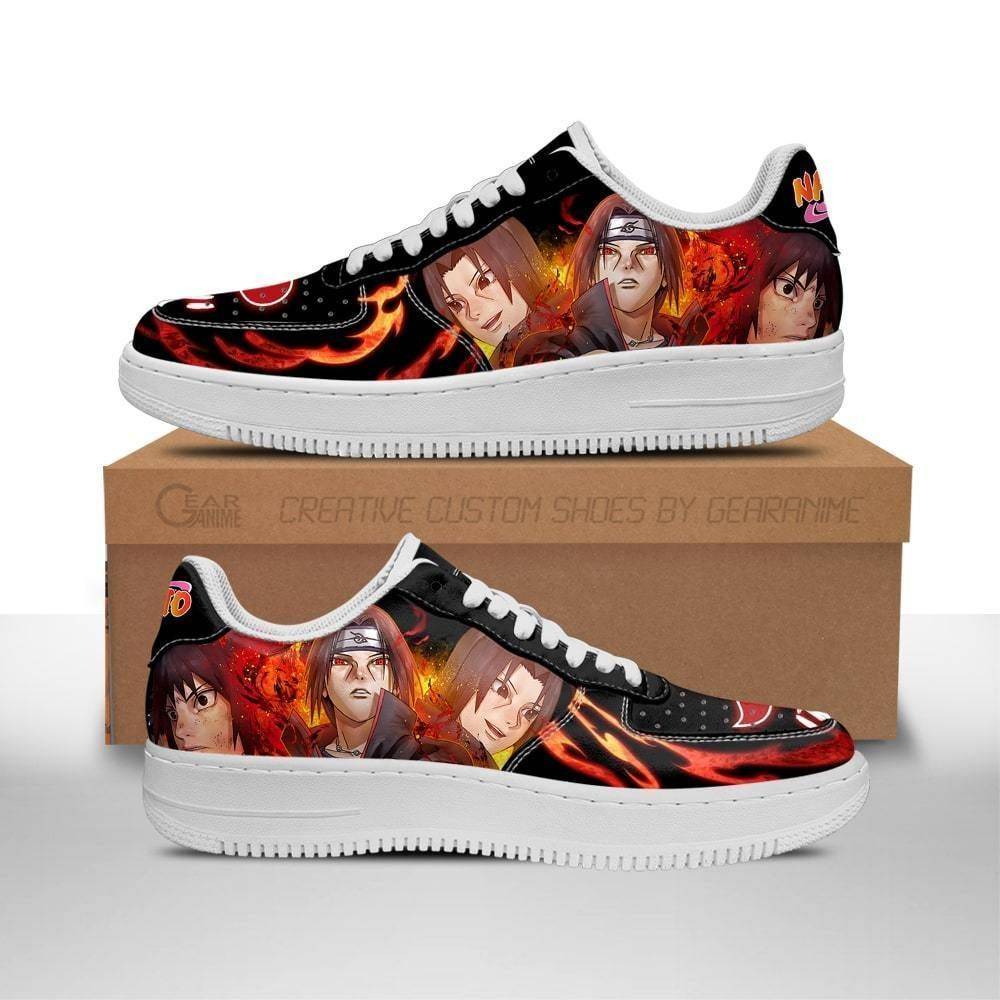 Akatsuki Itachi Air Force Sneakers Custom Naruto Anime Shoes Leather ...