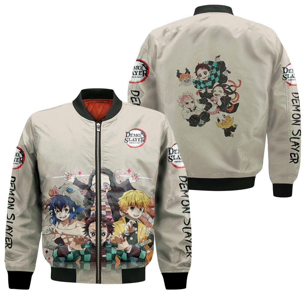 Anime Kimetsu No Yaiba Tanjiro And Nezuko And Inosuke Bomber Jacket ...