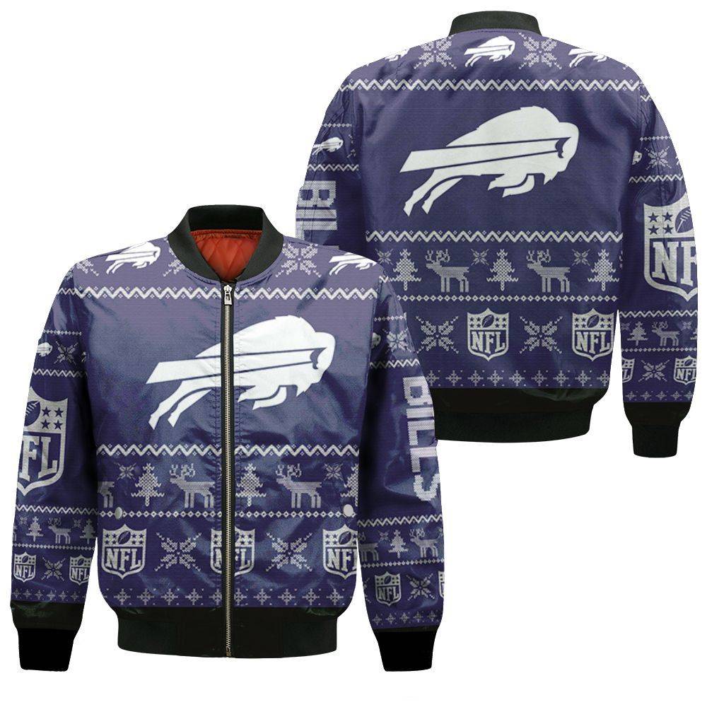 Buffalo Bills NFL Ugly Christmas 3D Printed Ugly Bomber Jacket BBJ1450 ...