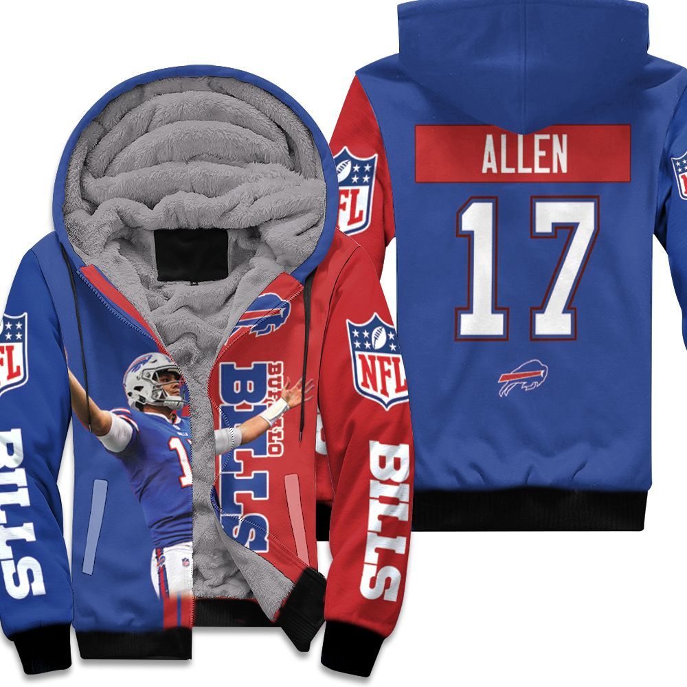 Buffalo Bills Number 17 Josh Allen Unisex Fleece Hoodie – We sell ...