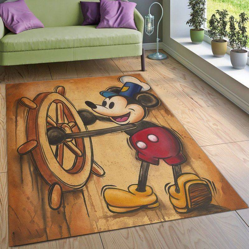 Classic Mickey Disney Happy Area Rug Living Room And Bed Room Rug R1507 ...