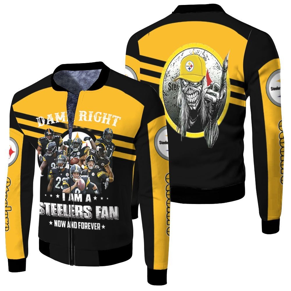 Damn Right I Am A Pittsburgh Steelers Fan Now And Forever Skull Fleece ...