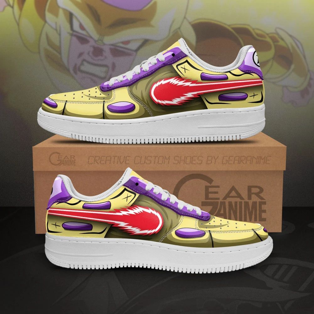 Dbz Gold Frieza Air Force 1 Sneakers Custom Skill Dragon Ball Anime ...