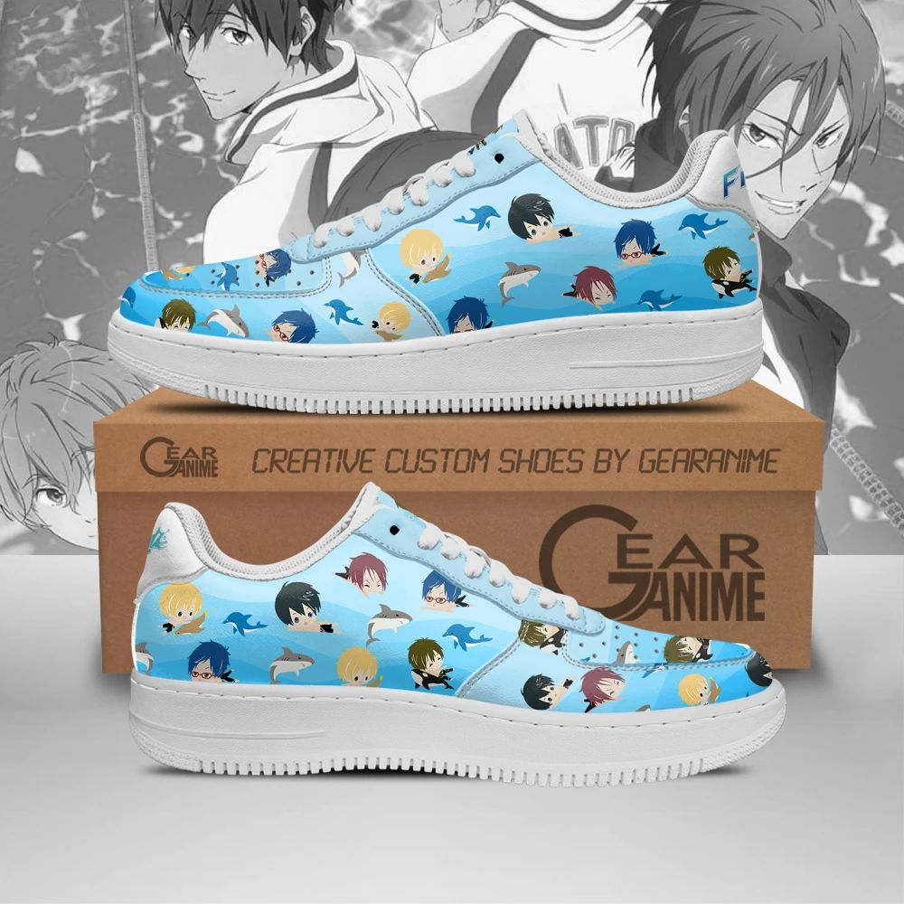 Free Iwatobi Swim Club Chibi Air Force 1 Sneakers Custom Anime Shoes ...