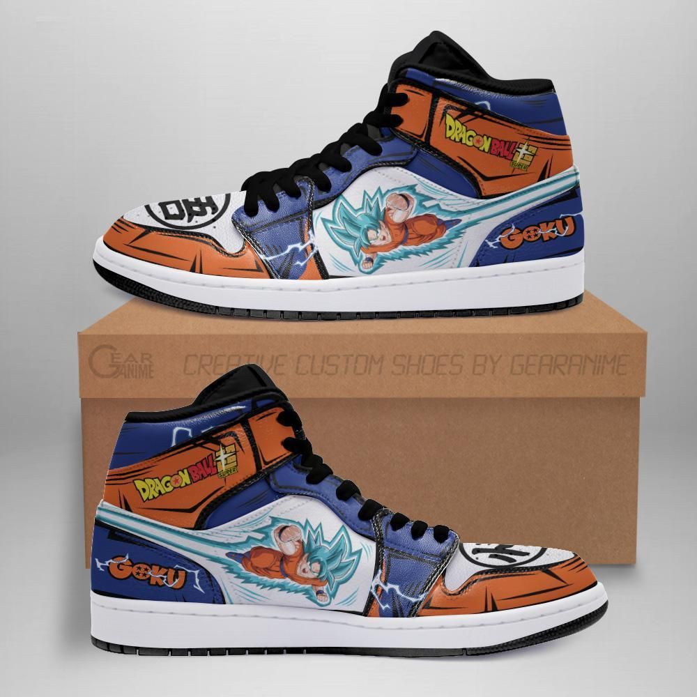 Goku Saiyan Blue Shoes Boots Dragon Ball Super Anime Sneakers Leather ...