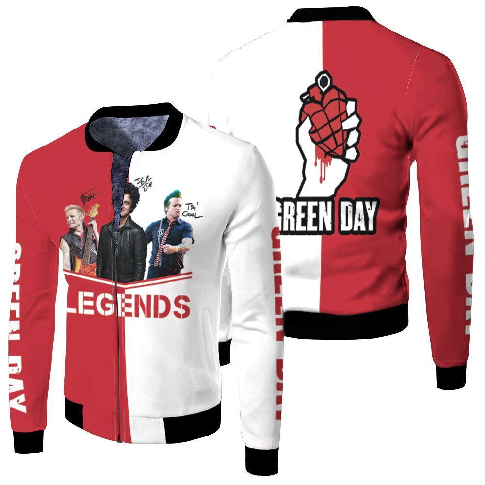 Green Day Legends Logo Band Signed 3D Fleece Bomber Jacket FBJ0968 – We ...