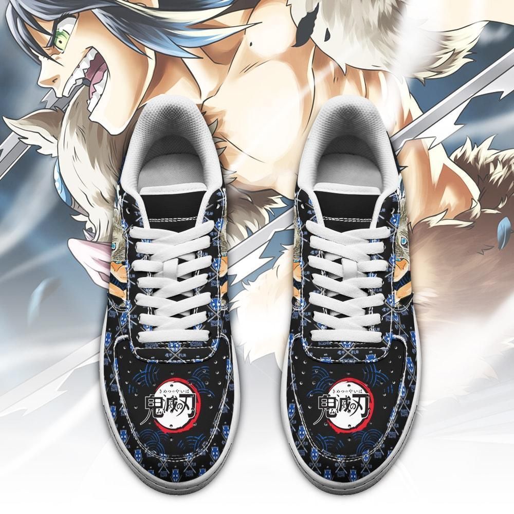 Inosuke Nike Air Force Shoes Unique Demon Slayer Anime Custom Sneakers ...
