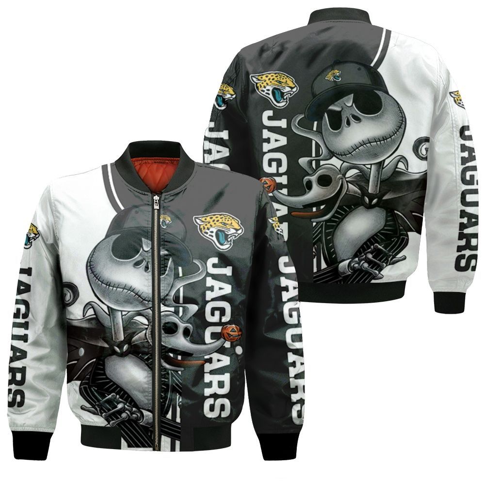 Jacksonville Jaguars Jack Skellington And Zero Bomber Jacket BBJ2153 ...