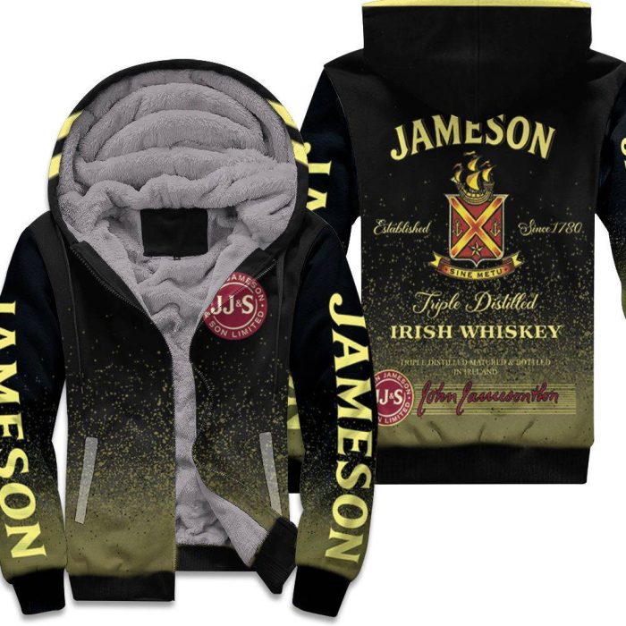 Jameson Irish Whiskey Triple Distilled Logo For Lovers 3D Unisex Fleece ...