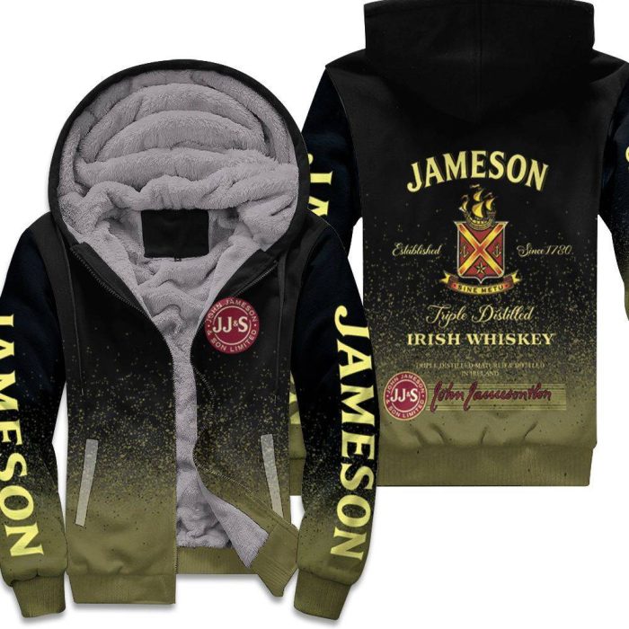 Jameson Irish Whiskey Triple Distilled Logo For Lovers 3D Unisex Fleece ...
