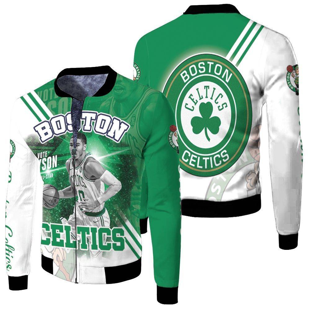 Jayson Tatum 0 Boston Celtics For All Star Fleece Bomber Jacket FBJ1407 ...