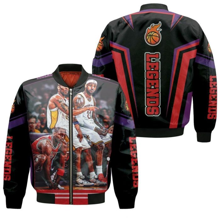 Michael Jordan Kobe Bryant Lebron James NBA Legend Bomber Jacket ...