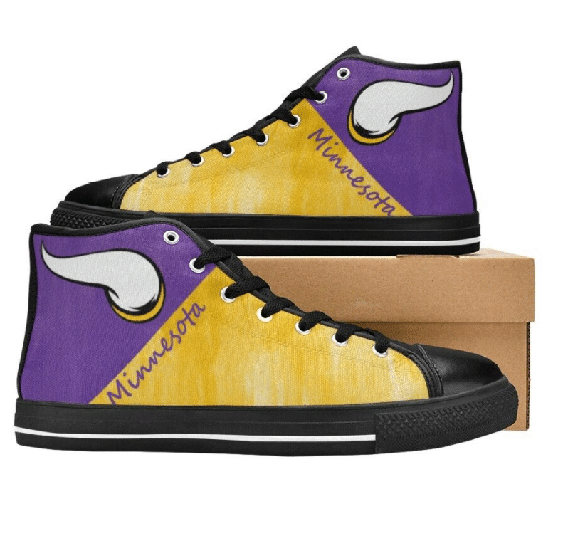 Minnesota Vikings NFL Minnesota Custom Canvas High Top Shoes – We sell ...