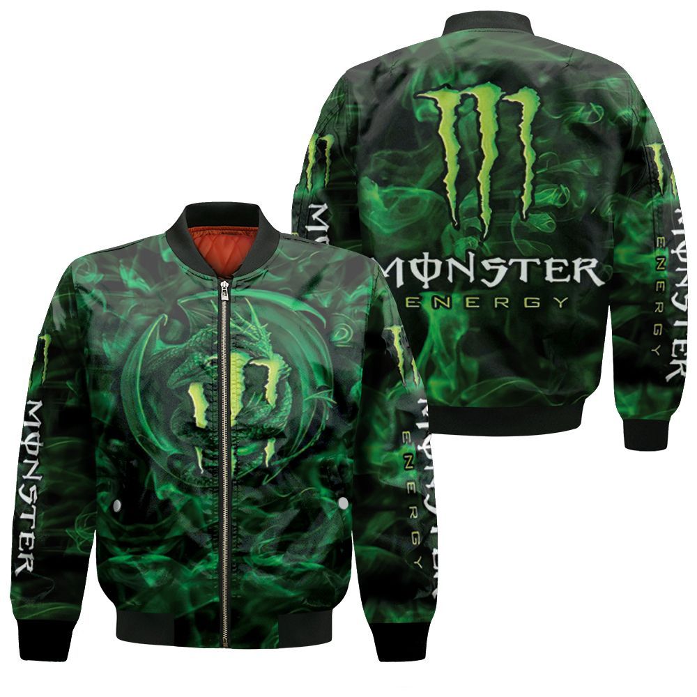 Monster Energy Dragon Bat Green 3D Full Print Bomber Jacket BBJ2166 ...