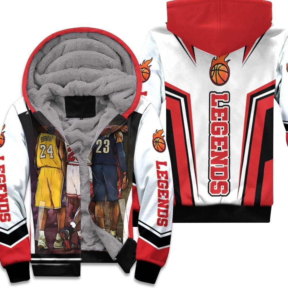 Nba Legend Michael Jordan Kobe Bryant Lebron James Unisex Fleece Hoodie ...