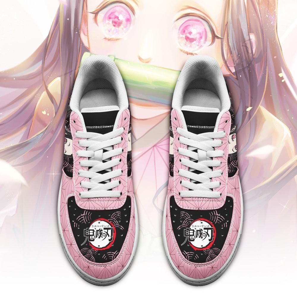 Nezuko Nike Air Force Shoes Unique Demon Slayer Anime Custom Sneakers ...