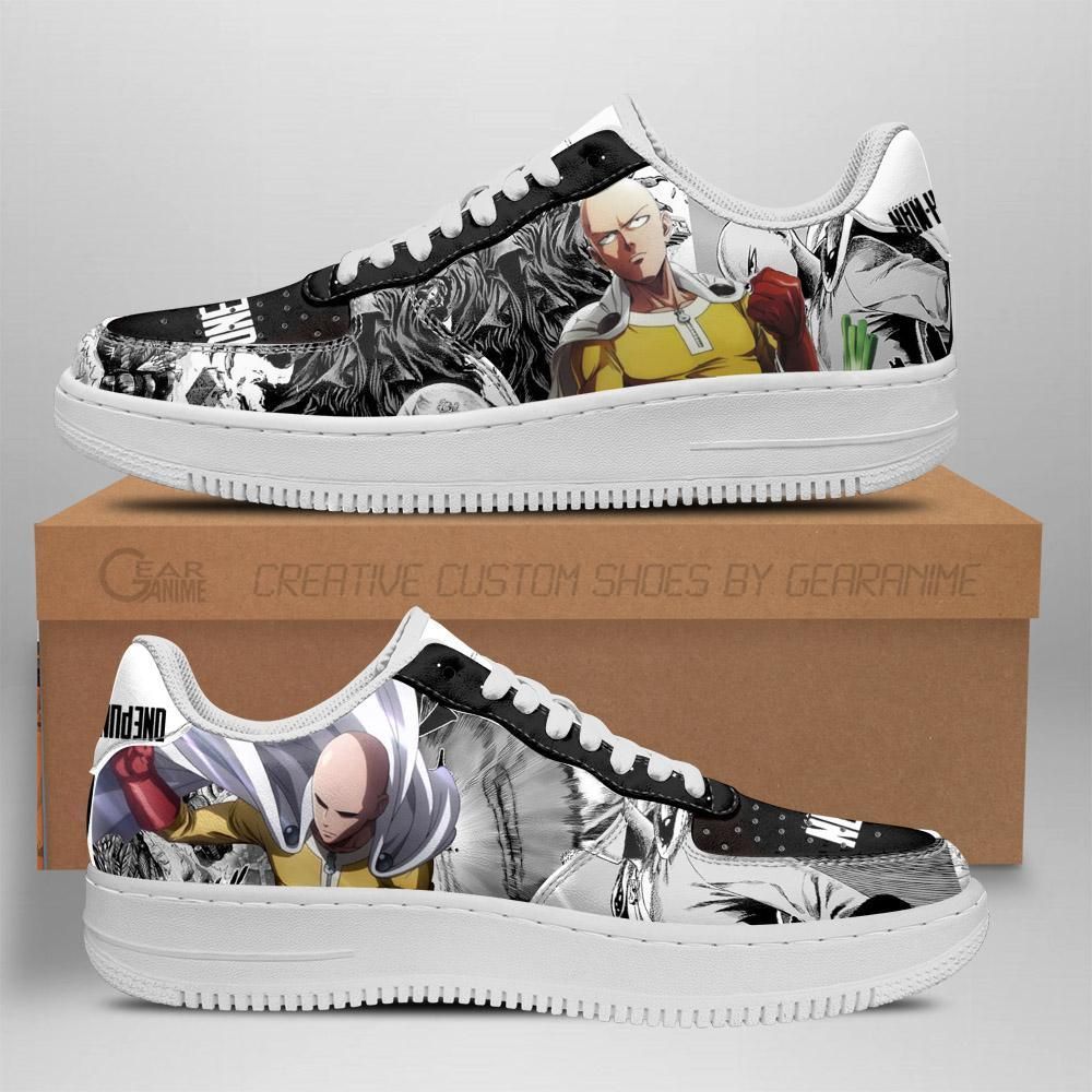 One Punch Man Nike Air Force Shoes Unique Manga Anime Custom Sneakers ...