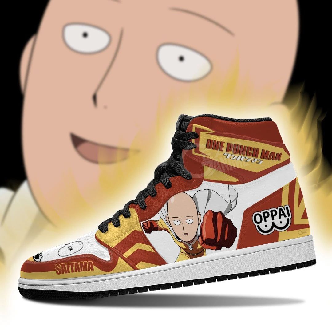 One Punch Man Sneakers Saitama Funny Face Custom Shoes JDH0285 – We ...