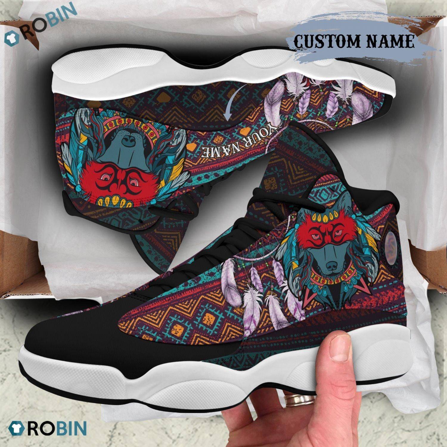 Personalized Native American Wolf Jordan 13 Shoes JD130027 – We sell ...