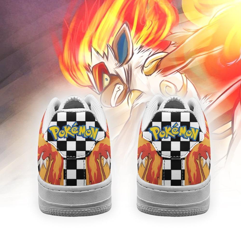 Poke Infernape Air Force Sneakers Checkerboard Custom Pokemon Shoes ...