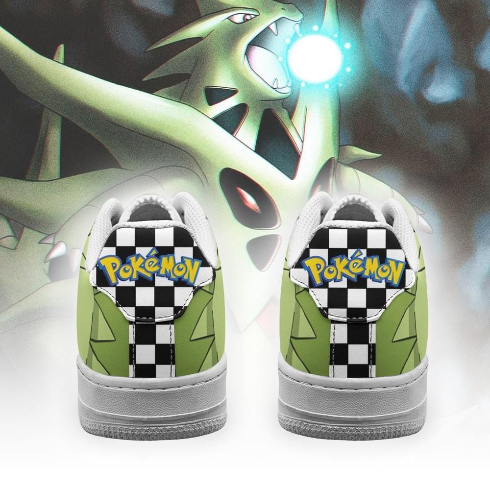 Poke Tyranitar Air Force Sneakers Checkerboard Custom Pokemon Shoes ...