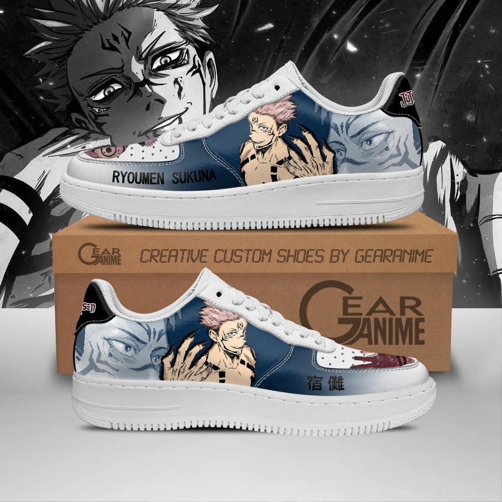 Ryoumen Sukuna Jujutsu Kaisen Air Force 1 Sneakers Custom Anime Shoes ...