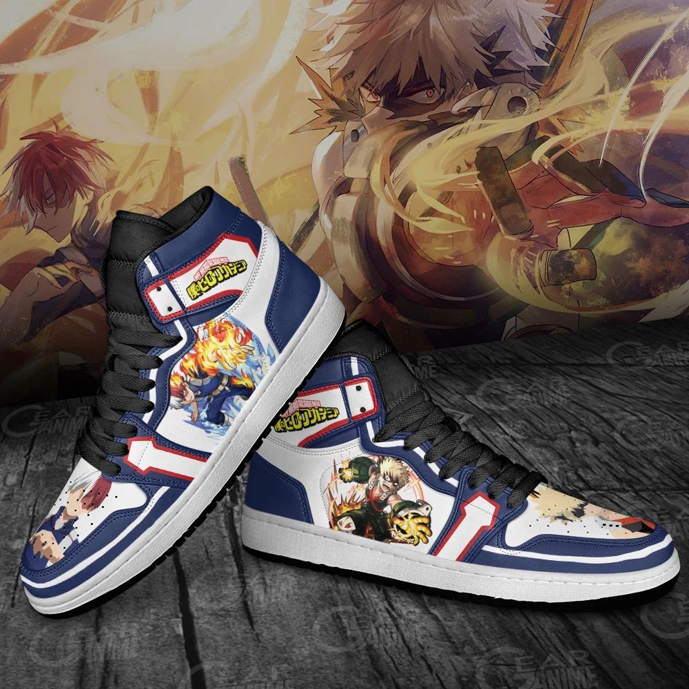 Shoto Todoroki and Bakugo Sneakers Custom My Hero Academia Anime Shoes ...