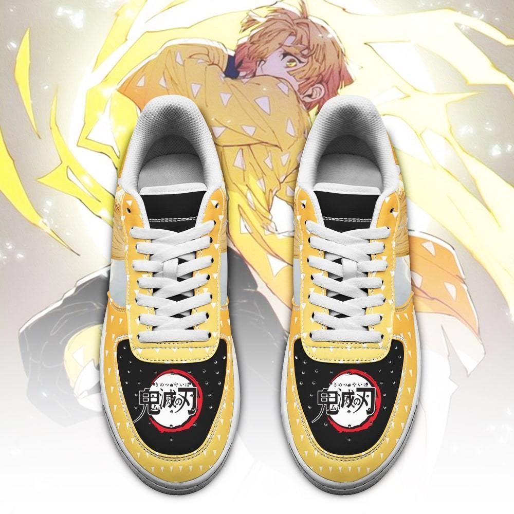 Zenitsu Air Nike Air Force Shoes Unique Demon Slayer Anime Custom ...
