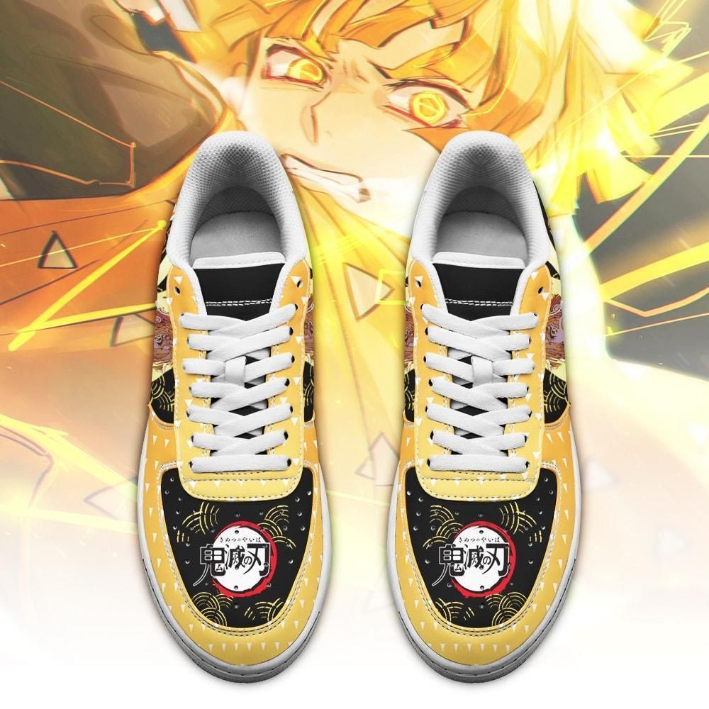 Zenitsu Nike Air Force Shoes Unique Demon Slayer Anime Custom Sneakers ...