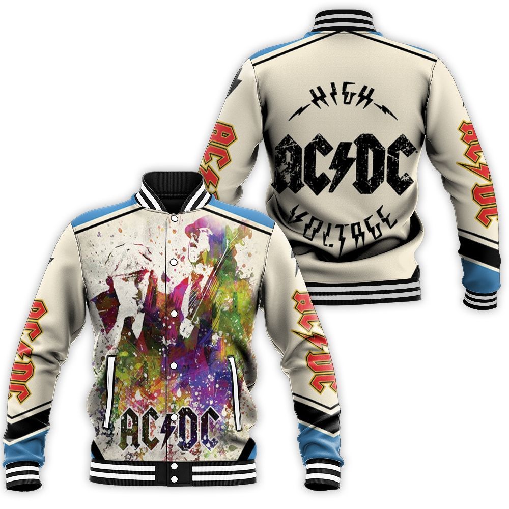 Acdc In Color Aged Pixel Paint Drop Baseball Jacket BJ1533 – We sell ...
