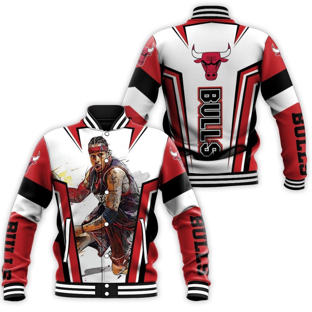 Allen Iverson Chicago Bulls NBA Baseball Jacket BJ1852 – We sell ...