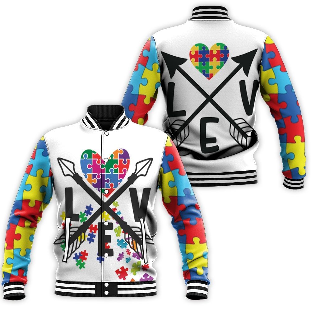 Autism Arrow Love Autism Support Baseball Jacket BJ1624 – We sell ...