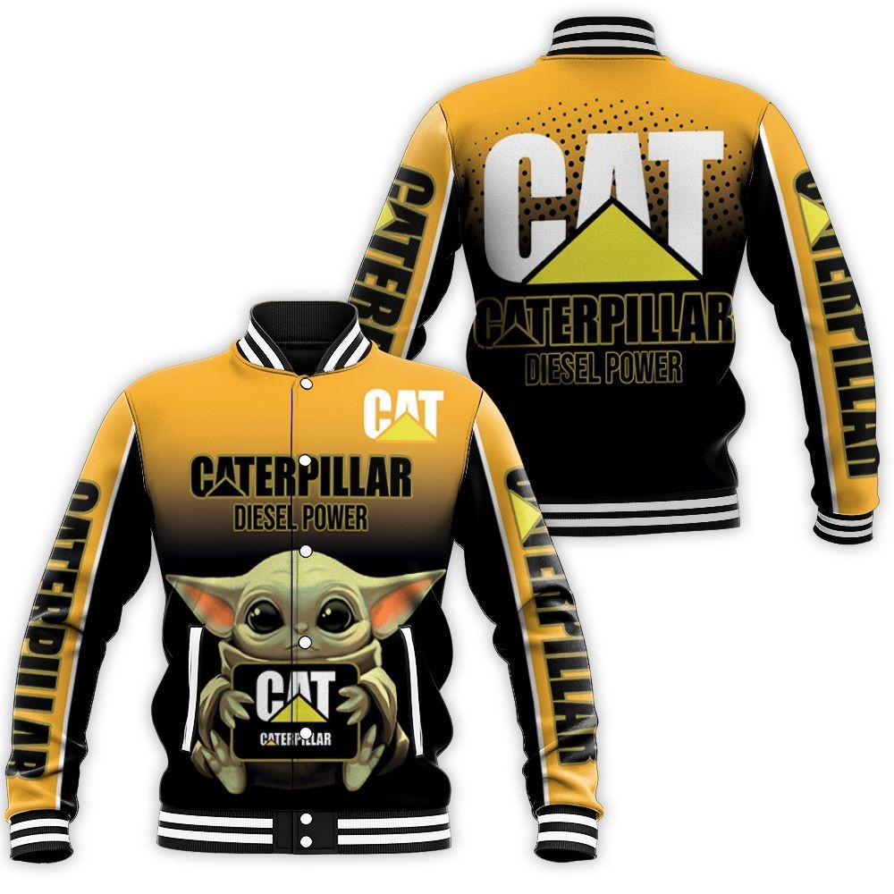 Baby Yoda Hugs Caterpillar Diesel Power 3D Baseball Jacket BJ1534 – We sell presents, you sell ...