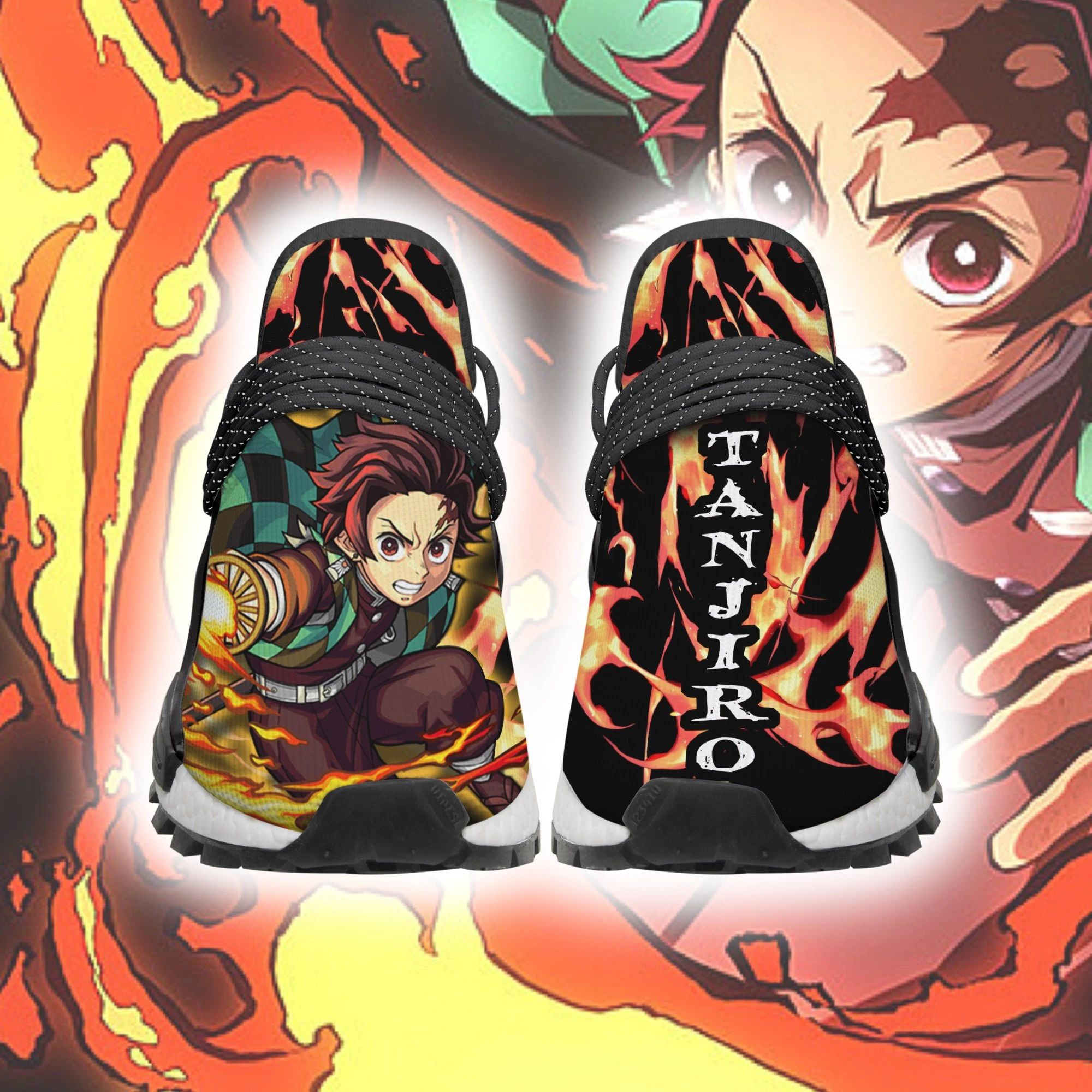 Demon Slayer Tanjiro Shoes Fire Breathing Anime Sneakers – NMD Sneakers ...