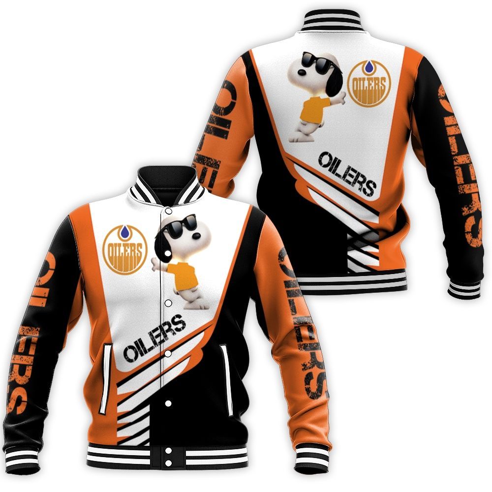Edmonton Oilers Snoopy For Fans 3D Baseball Jacket BJ1086 – We sell ...