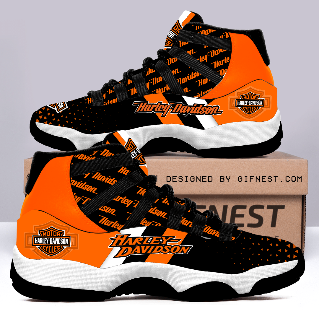 Harley Davidson Air Jordan 11 Custom Sneaker For Fans JD110119 – We ...