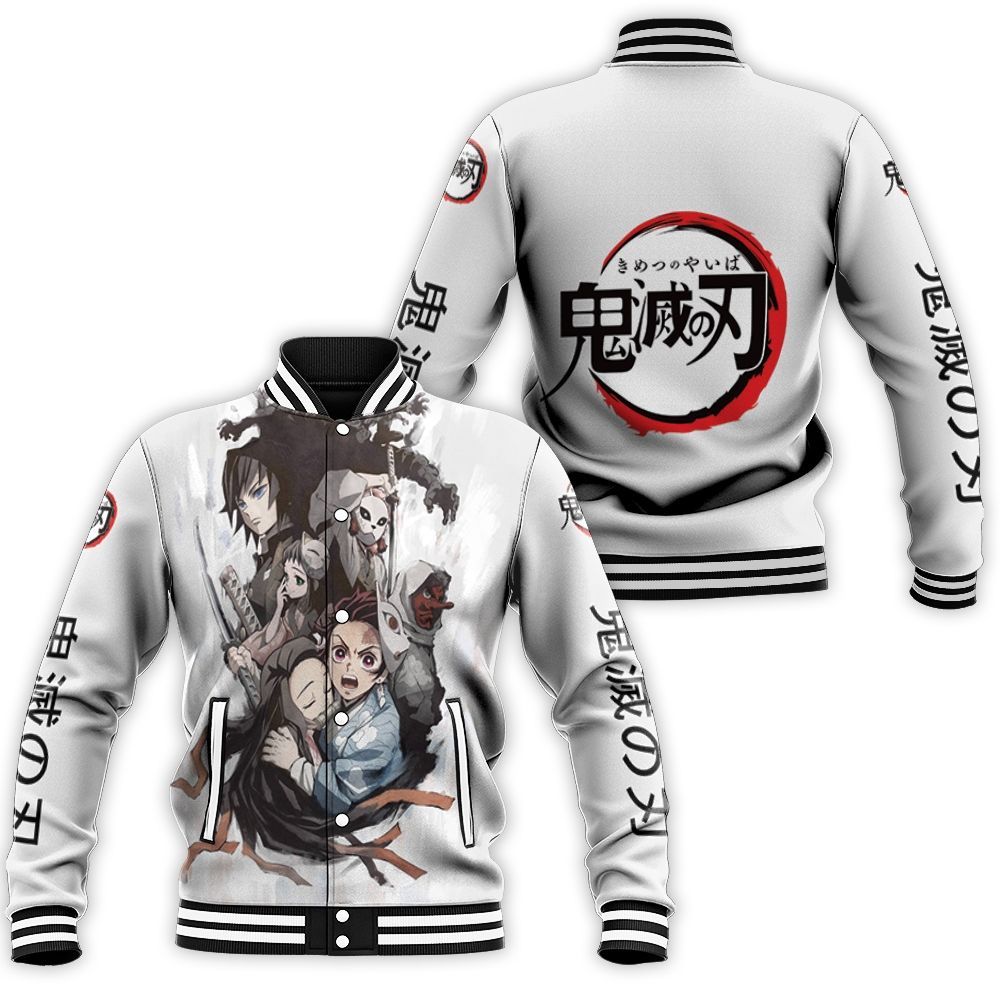 Kimetsu No Yaiba Anime Demon Slayer Corps White Baseball Jacket BJ1930 ...