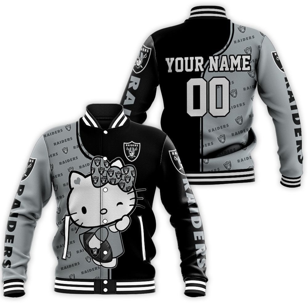 Oakland Raiders Hello Kitty Fans Personalized Baseball Jacket BJ2067 ...