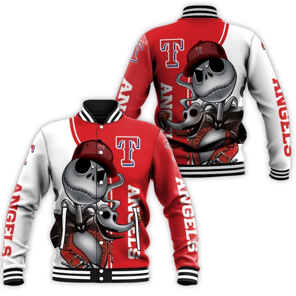 Texas Rangers Jack Skellington And Zero Baseball Jacket BJ0250 – We ...