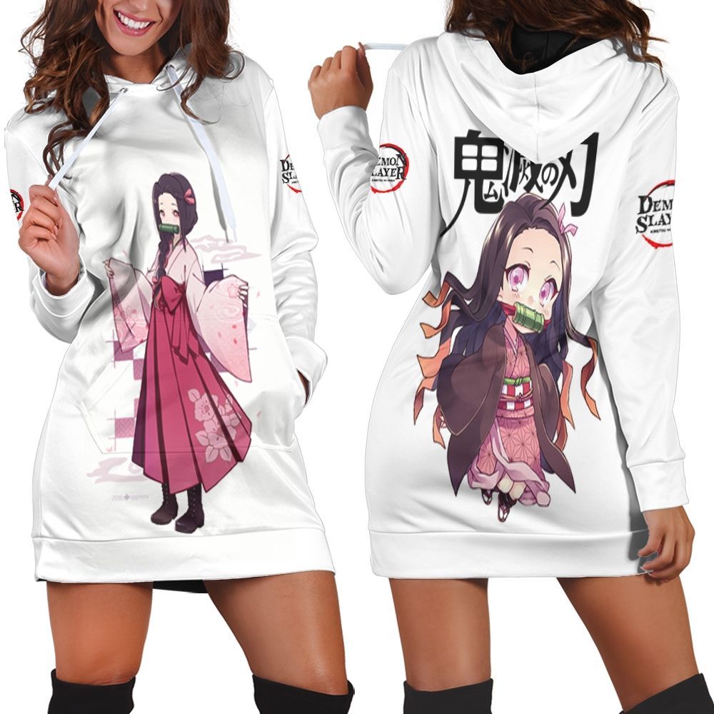 Cute Kamado Nezuko Kimetsu No Yaiba Hoodie Dress HD1011 – We sell ...