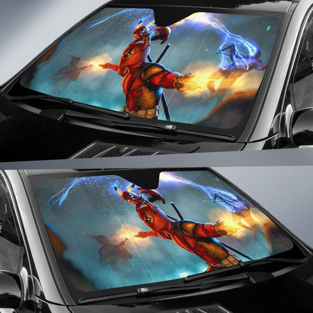 Deadpool Pikachu Team Auto Sun Shades – We sell presents, you sell ...