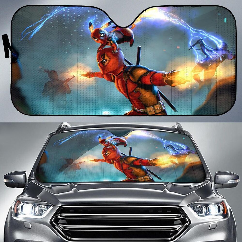 Deadpool Pikachu Team Auto Sun Shades – We sell presents, you sell ...