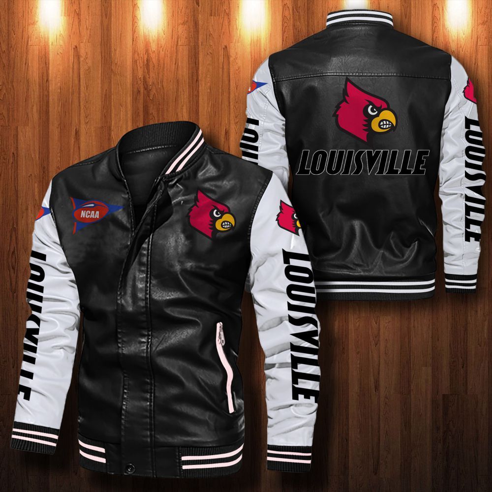 Louisville Cardinals Leather Bomber Jacket LBJ0042 – We sell presents ...