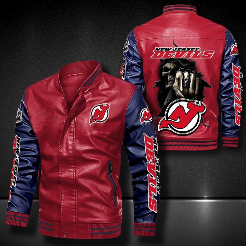 New Jersey Devils Leather Bomber Jacket LBJ0302 – We sell presents, you sell memories!