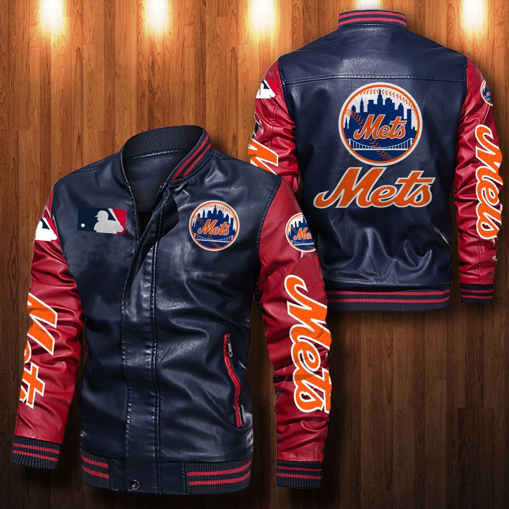 New York Mets Leather Bomber Jacket LBJ0076 – We sell presents, you ...