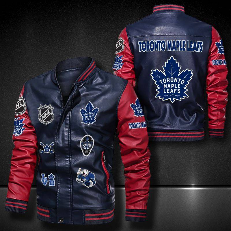 Toronto Maple Leafs Leather Bomber Jacket LBJ0265 – We sell presents ...