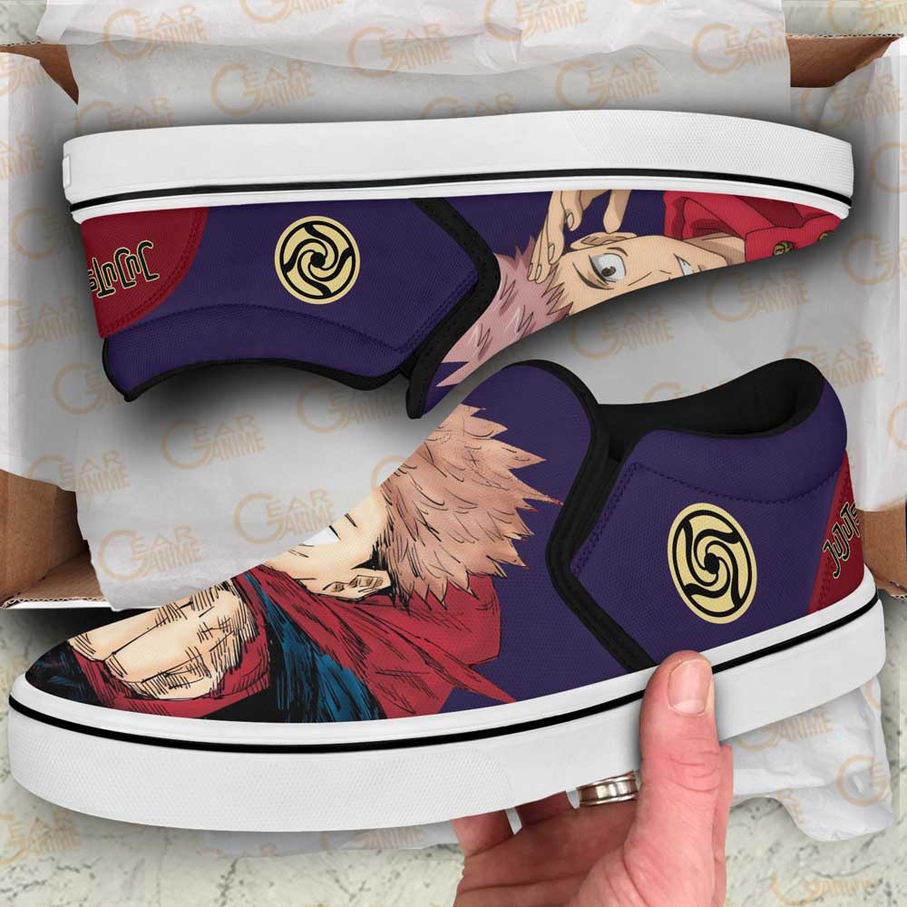 Itadori Yuji Slip On Shoes Custom Anime Jujutsu Kaisen Shoes – We sell ...