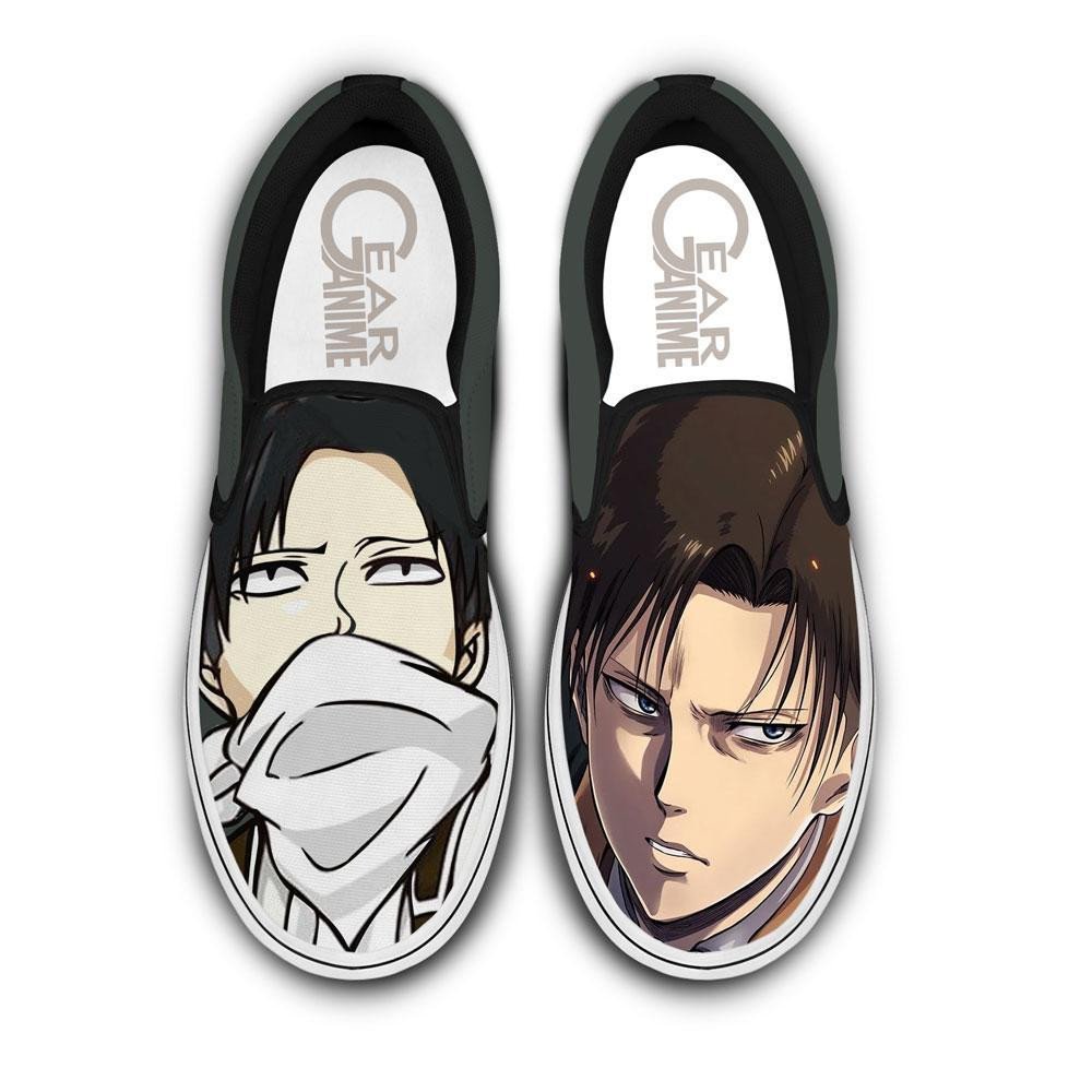 Levi Ackerman Slip On Shoes Funny Custom Anime Attack On Tian Shoes ...
